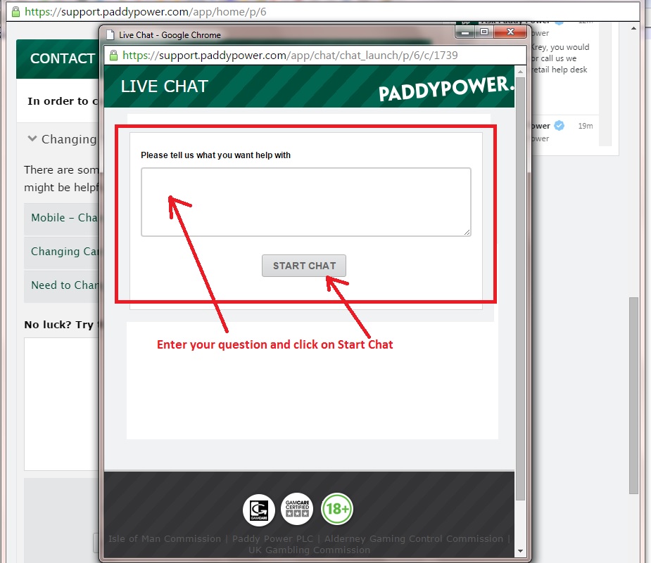 How To Contact Paddy Power Support Via Live Chat